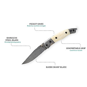 Perkin Knives - Handmade Damascus Folding Knife - Work of Art