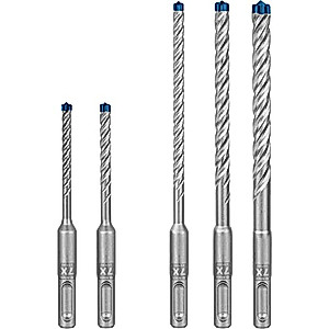 Bosch Professional 5X Expert SDS plus-7X Hammer Drill Bit Set (for Reinforced Concrete, Ø 5-10 mm, Accessories Rotary Hammer Drill)