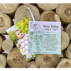 The Grandparent Gift Baby to Bride Glass Cross Keepsake Gift for Girl, Clear