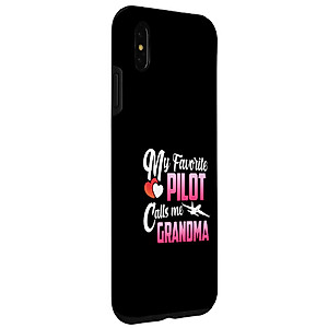 iPhone XS Max Pilot Calls Me Grandma Airplane Aviation Helicopter Graphic Case