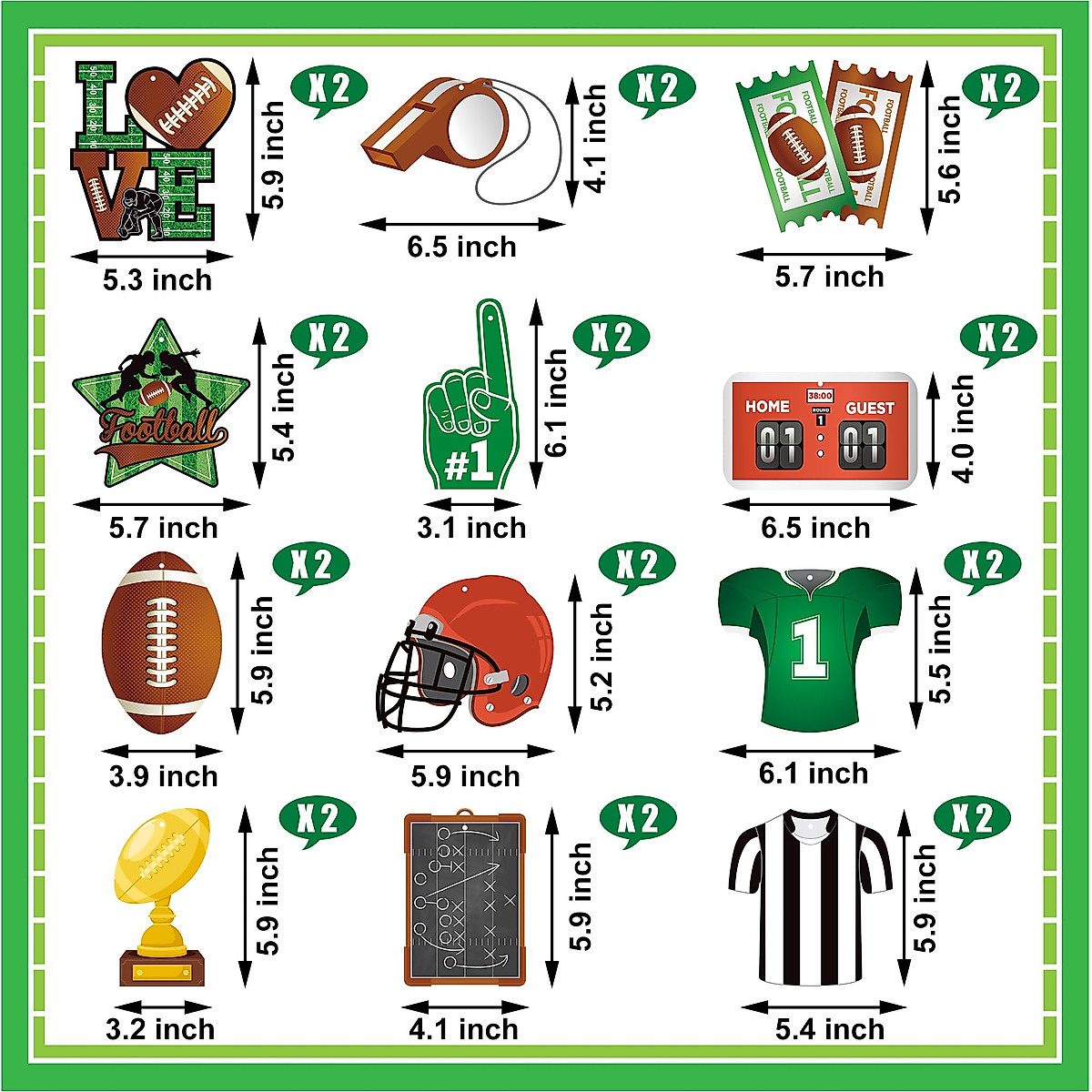 26 PCS Football Party Banners Football Birthday Decorations Sports Theme Hanging Swirls Happy Birthday Party Ceiling Streamers for Boys Kids Birthday Sports Party Supplies