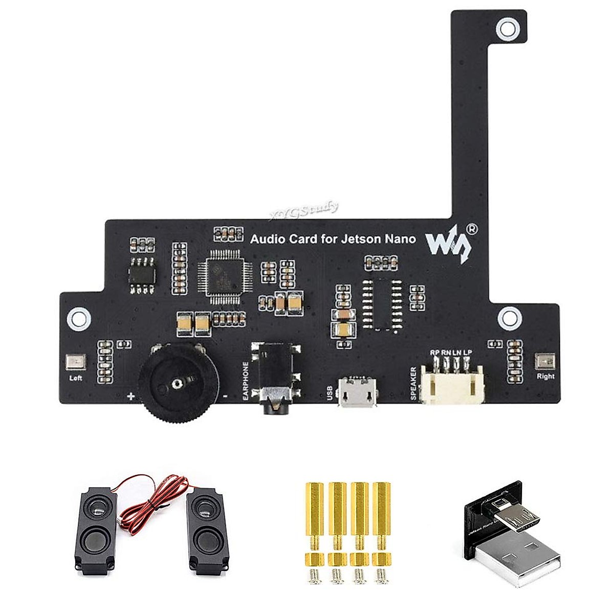 USB Audio Codec for Jetson Nano, USB Sound Card Driver-Free Plug and Play Support Recording and Playback Built-in Microphone and Speaker Header @XYGStudy