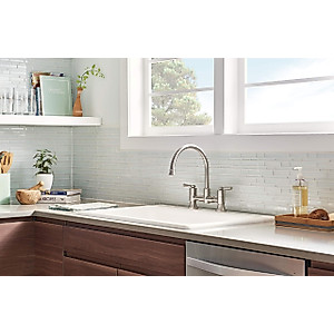 Peerless Delta Faucet P2923LF-SS Westchester Bridge Kitchen Faucet Two Handle, Stainless