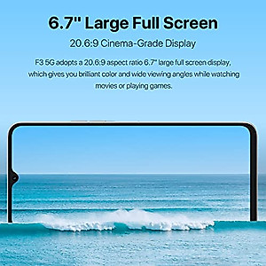 UMIDIGI F3 5G Unlocked Cell Phone, Android 12 Smartphone, 8GBRAM/128ROM NFC Android Phone, Octa-core 6.7" HD Large Screen, 48MP+16MP+5MP AI Triple Camera, 5150mAh Battery