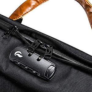 Skunk Weekender - Smell Proof Bag w/ Combiation Lock (Black/Brown Leather)