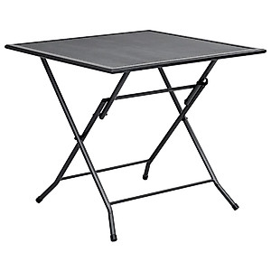 vidaXL Folding Mesh Table - Outdoor Dining Furniture – Weather-Resistant Steel with Anthracite Finish - Easy Storage