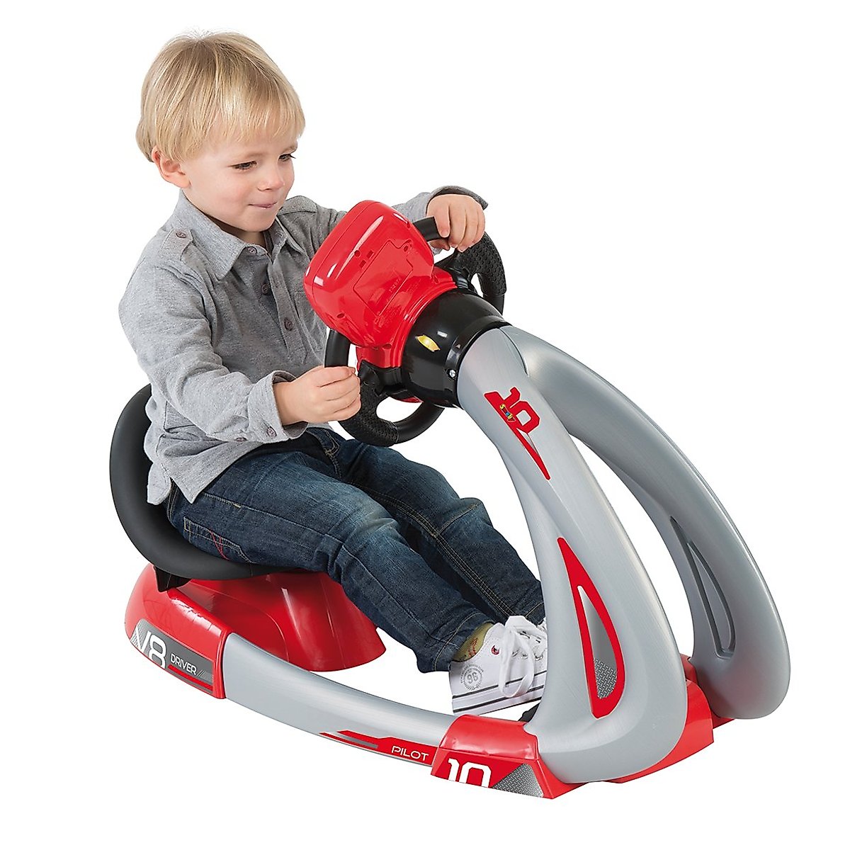 Smoby: V8 Driver, Kids Can Play and Develop Real Life Skills, Features Includes Back Lit Screen, Real Sounds and Mechanical Pedals, for Ages 3 and up