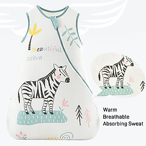 ZIGJOY Baby Winter Sleeping Bag 2.5 TOG Sleeveless Newborn Wearable Blankets with 2-Way Zipper Cotton Sleep Sack Suitable for Baby Girl Boy 0-6 Months