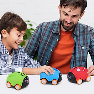 DAZHONG Toys Cars Set Light Up Friction Powered Vehicle Play Push and Go Back and Forth Car Toys Party Fillers for 3+ Years Old Toddlers Kids Boys Girls Party Gifts