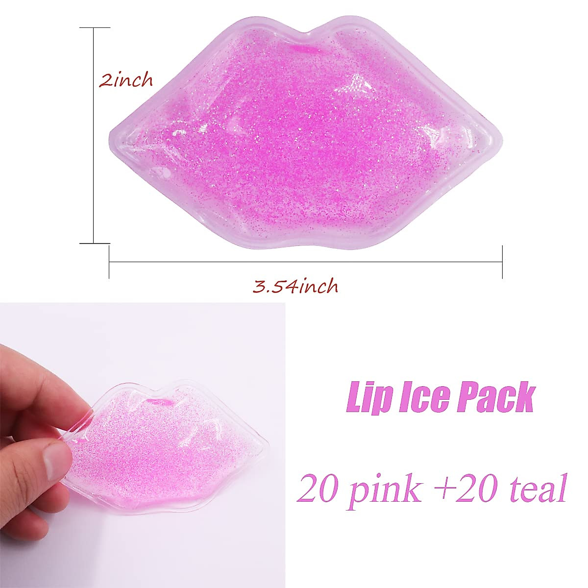 Lip Ice Pack Bulk (40 Pack) Small Ice Pack Mini Ice Pack for Lip Filler, Small Ice Packs for Injuries, Lip Beauty Gift, 40 Count