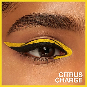 MAYBELLINE New York Tattoo Studio Long-Lasting Sharpenable Eyeliner Pencil, Glide on Smooth Gel Pigments with 36 Hour Wear, Waterproof Citrus Charge 0.04 oz