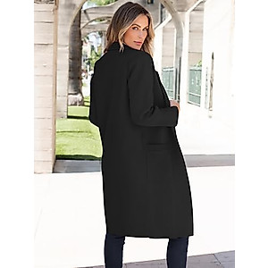 ANRABESS Women Cardigan Sweater Jackets Open Front Thick Knit Oversized Blazer Coatigan 2025 Fall Winter Long Coats Outwear Black Large