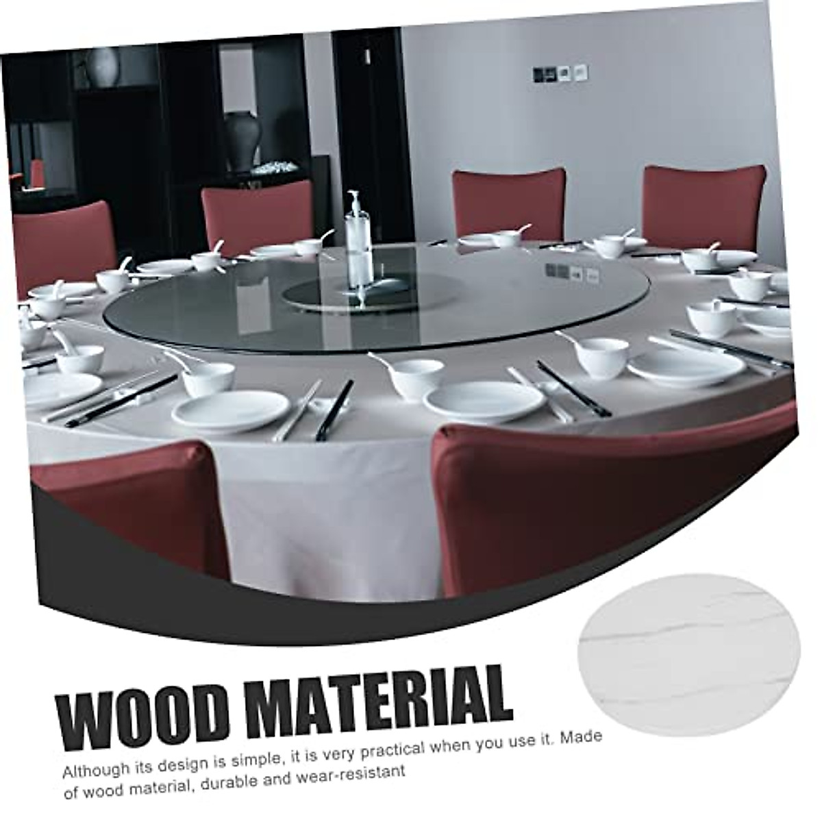 Yardwe Table Turntable Spices Turntable Round Kitchen Organizer Turntable Organizer grazing Tray Susan Cupboard Susan Organizer Seasoning Pot Rack Wood Planks Dining Table to Rotate White