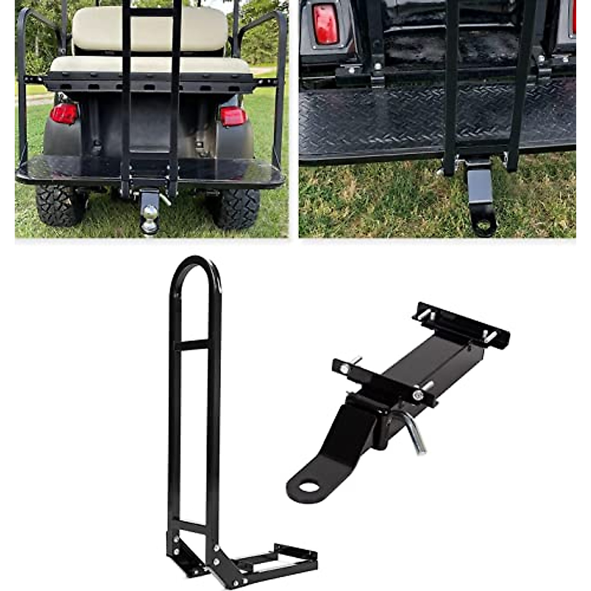 JMTAAT Golf Cart Universal Rear Seat Safety Grab Bar with Trailer Hitch for Club Car EZGO Yamaha Safety handrails and Trailer Hook