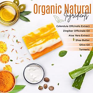 DERMAXGEN Organic Turmeric Soap Bar | Pure Natural Handcrafted Skincare, Face & Body Cleanser | Blemish Control, Reduce Acne, Evens Tone, Fades Scars, Sun Damage, Age Spots - 3.5 Oz