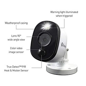 Swann Add-On DVR Bullet Security Camera System with Sensor Spotlight, 1080p Full HD Video, Indoor or Outdoor Design, Dusk to Dawn Color Night Vision Plus True Detect™ Heat and Motion Detection