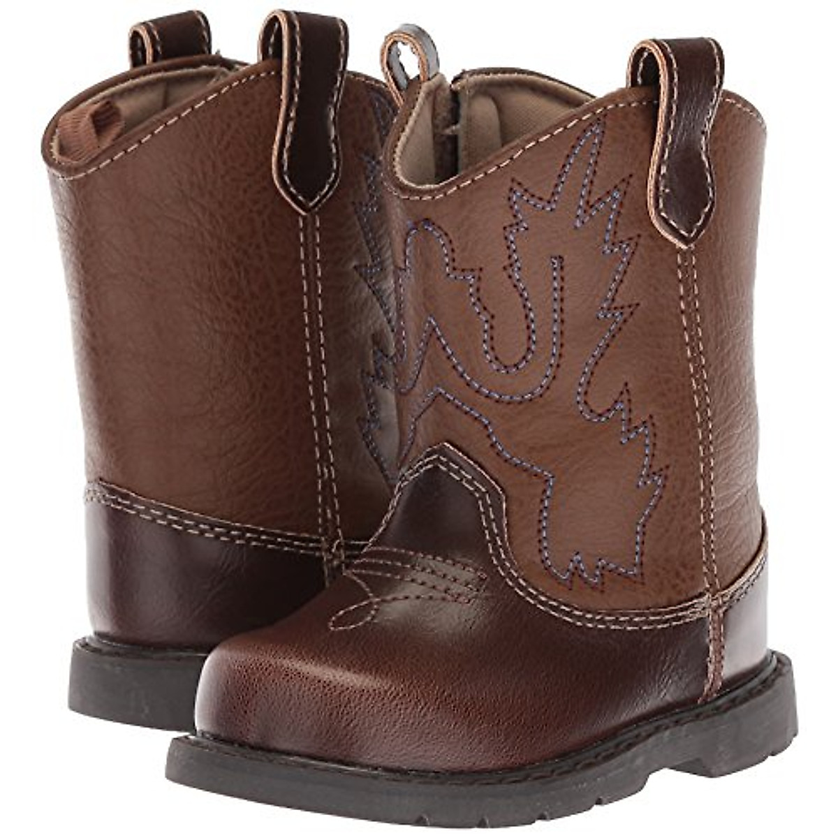 Baby Deer Round Toe Western Boot, Brown 5