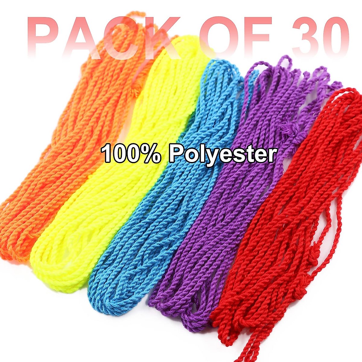 MAGICYOYO 30 Pack Professional Yoyo Strings Replacement for Responsive Yoyo, Unresponsive Yoyo String, 100% Polyester Yo Yo Strings Pack, Blue, Green, White,Yellow, Orange Mixed
