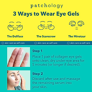 Patchology All Eyes On You Under Eye Mask - Retinol, Collagen & Green Tea Infused - Eye Gels for Dark Circles, Puffiness, & Wrinkles, Eye Patches for Night, Beauty Travel, Reduce Puffy Eyes (6 Pairs)