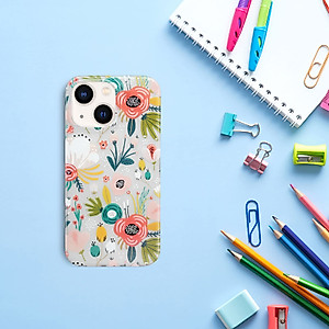 J.west iPhone 13 Case, Clear Floral Flexible TPU Shockproof Cover Transparent Elegant Designs Durable Protective Women Girls Flower Phone Case 6.1"