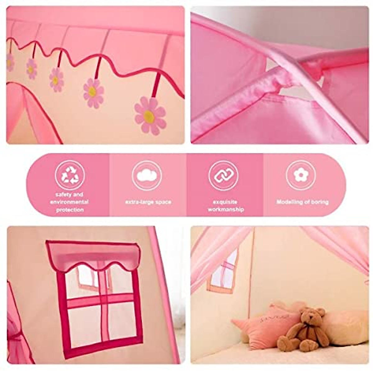 GBB Kids Play Tent Princess Playhouse Pink Castle Play Tent