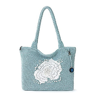 The Sak womens Classics Hand-crochet Carry-all Crafted Classics Hand Crochet Carry All, Chambray Floral Embroidery, One Size US