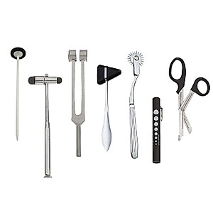 7 pcs Neurological Percussion Set, Reflex Taylor Buck Hammer Pinwheel Diagnostic Kit for Nurses, EMS, Medical Students, Clinical