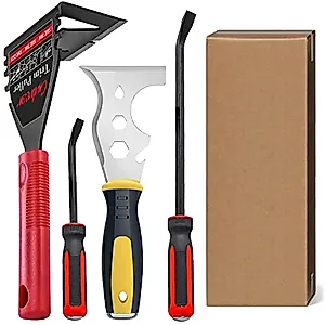 Trim Puller Tool for Baseboard, Trim Removal Tool Set, With Painter's Tool and Pry Bar Set, Tile Tools for Commercial Work, Baseboard, Molding, Siding and Flooring Removal