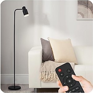 TXONE Modern Floor Lamp, Industrial Floor Lamp,Remote Control & Touch Floor Lamp,Dimmable Triple Color Temperature (3000K - 6000K),LED Standing Lamp for Living Room,Bedroom,Office Tall Lamp (Black)