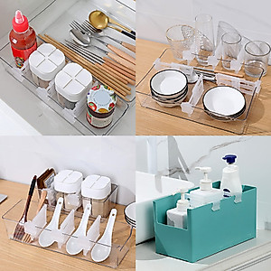 Simfree 12 PACKS refrigerator dividers,refrigerator dividers for shelves,Plastic Refrigerator Dividers Organizer,Expandable from 2.5-4.3 inches drawer dividers for refrigerator drawer,Kitchen Storage