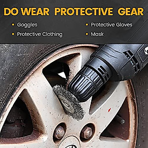 TILAX Wire Brush Wheel Cup Brush Set 6 Piece, Wire Brush for Drill 1/4 Inch Hex Shank Arbor 0.012 Inch Coarse Carbon Steel Crimped Wire Wheel for Drill Attachment, Rust Removal, Stripping and Abrasive