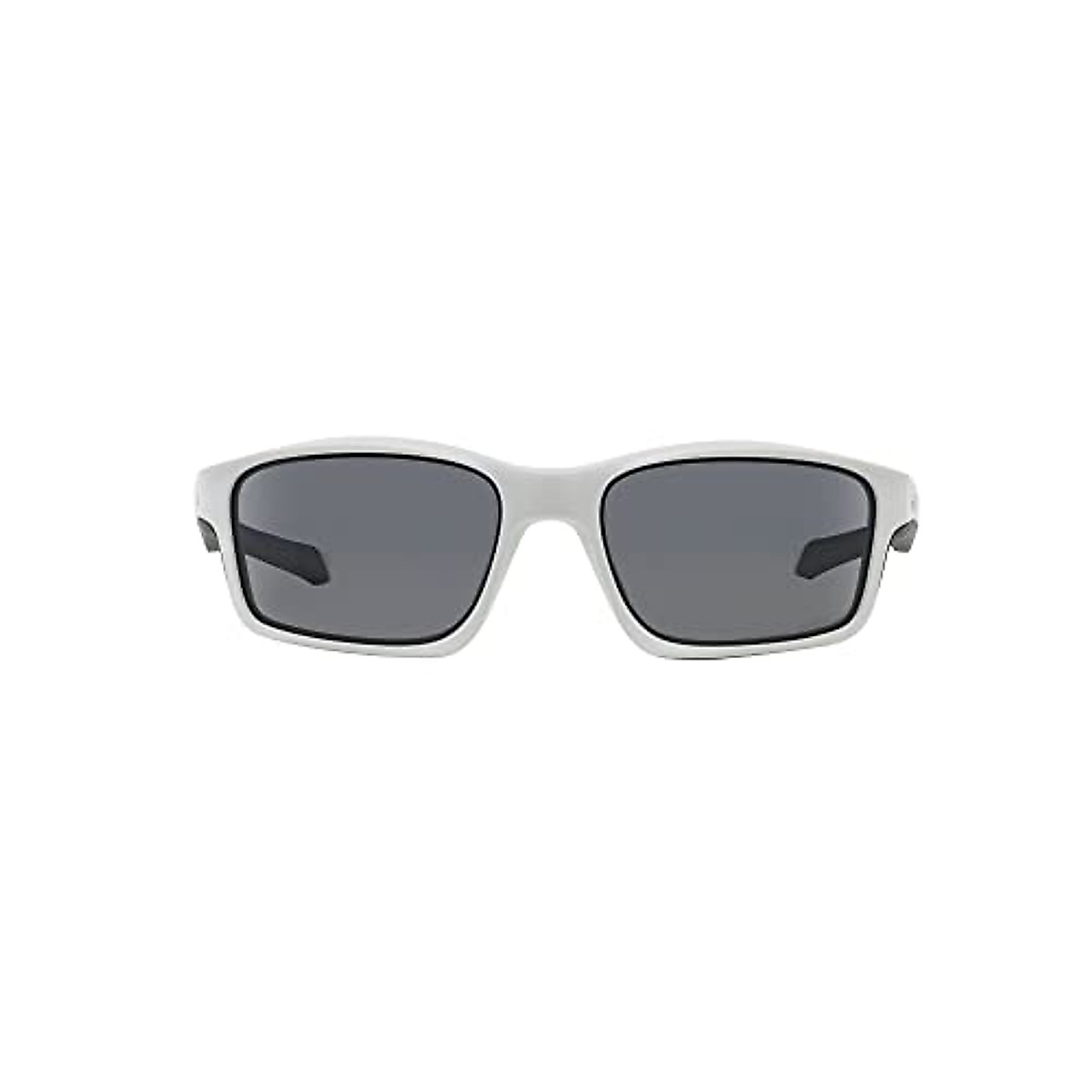 Oakley Men's OO9247 Chainlink Rectangular Sunglasses, Matte White/Grey Polarized, 57 mm
