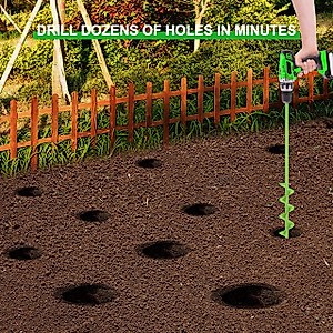 SYITCUN Auger Drill Bit for Planting - 1.6" X 16.5" Heavy-Duty Garden Auger Spiral Drill Bit - Bulb Planter Tool & Auger Post Hole Digger - 3/8" Hex Drive Drill