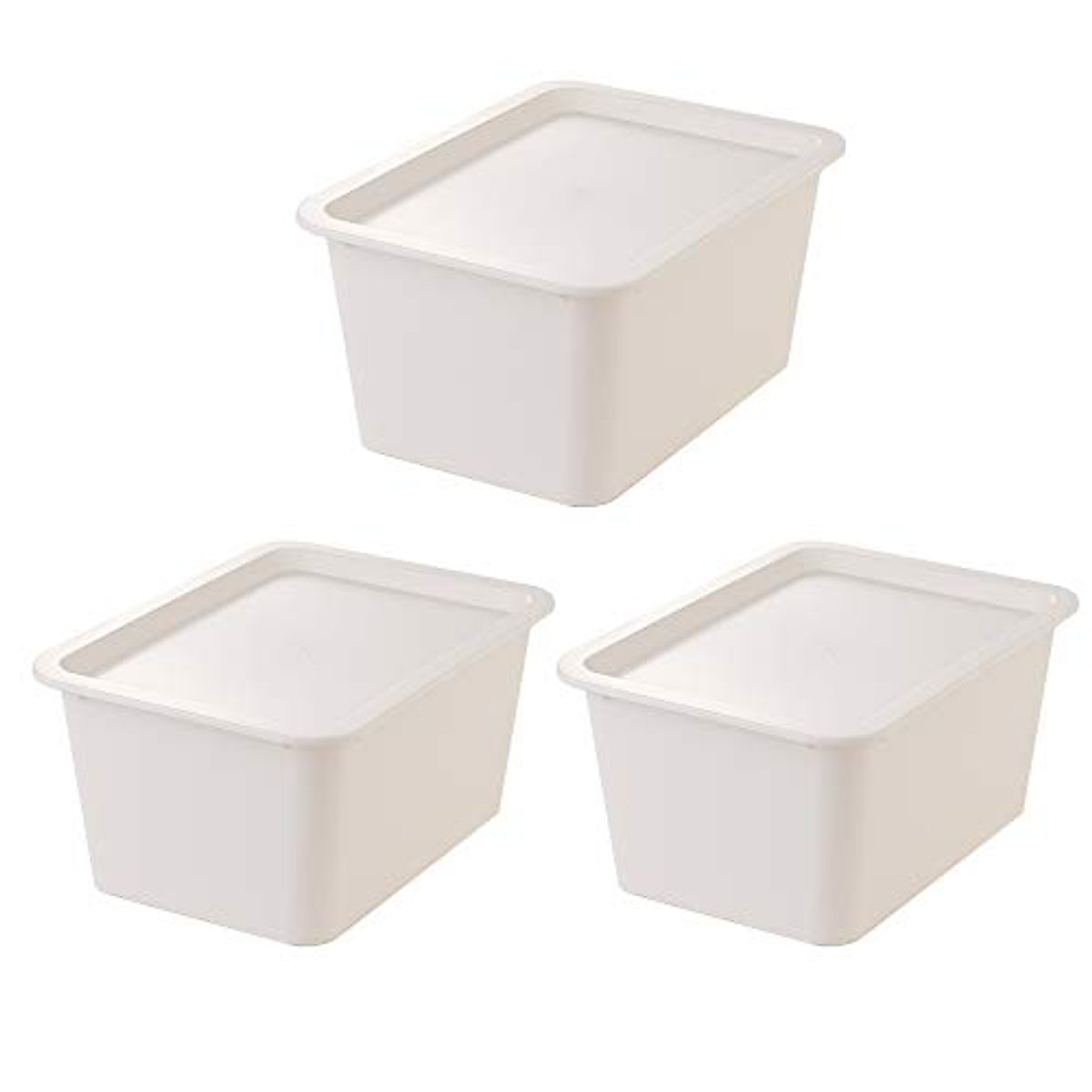 Lunmore Small Storage Box Bin Container Cube Organizer Set Stackable Storage Basket Shelf Organizer Pack of 3