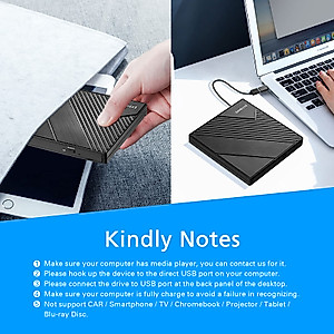 Amicool External DVD Drive USB 3.0 USB C CD Burner CD/DVD +/-RW Optical Drive Slim Portable DVD CD ROM Rewriter Writer Duplicator for Laptop Desktop PC Windows 10/8/7 MacBook Mac Linux OS Apple
