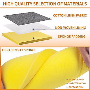 ROFIEJOX Bench Cushion 45 inch - Imitation Linen Fabric, Indoor Outdoor Long Seat Furniture, High-Density Foam, Non-Slip Design for Window Patio Garden, (45x18x3) Charcoal Gray