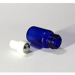 ZbFwmx 20 Pack Set 2ML(5/8 Dram) Micro Mini Glass Roll on Glass Bottles with Metal Roller Balls Refillable Slim Sample Vial Aromatherapy Essential Oil Roll On(2ML Blue)