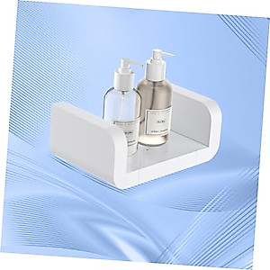 Amosfun 1pc Wall Shelf Corner Shelf Wall Mounted Bookshelf Corner Wall Mounted Shelf Wall Mounted Rack White