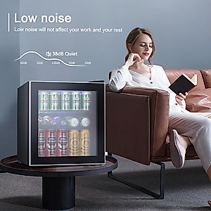 Antarctic Star Mini Fridge Cooler - 60 Can Beverage Refrigerator Glass Door for Beer Soda or Wine –Small Drink Dispenser Machine Removable for Home, Office or Bar, 1.6cu.ft.…