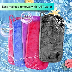 Nugilla Makeup Remover Cloth, 13x7 Inch Reusable Makeup Remover Towels, Microfiber Fast Drying Facial Washcloth, Soft Face Towels for Washing Face