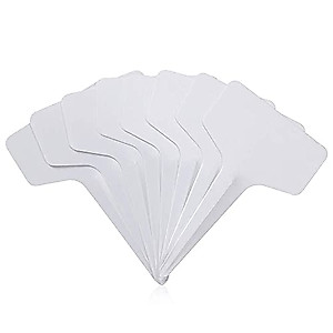 100Pcs Plastic Plant Labels, T-Type Tags Waterproof Re-Usable Nursery Garden Label for Flower Vegetables Herb Signs, White