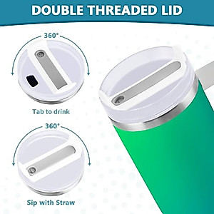 ODAWA Green Blue Gradients Insulated Tumblers 40 Oz Travel Mugs with Handle and Straw Lid