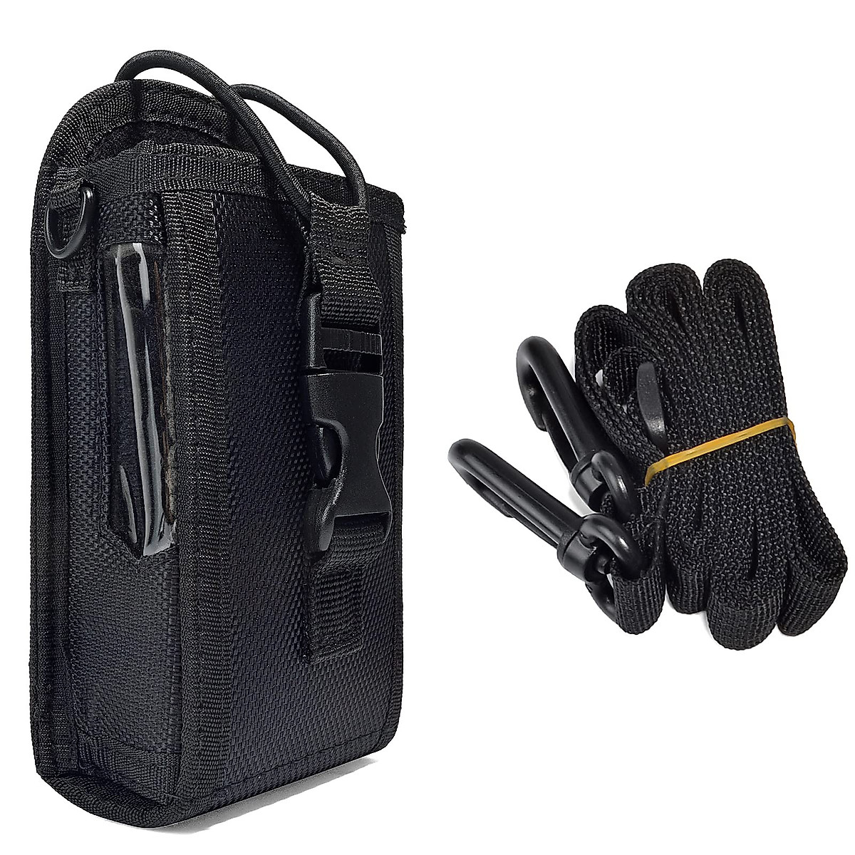 HYS Nylon Case with Belt Loop & D-Ring/Black Carrying Strap, Tactical Holster Walkie Talkie Pouch for MOTOROLA GP328 PRO5150 GP320 GP340 MTX960 Handheld Two Way Radio