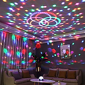 Disco Ball Lights, 9 Colors LED Party Lights DJ Sound Activated Rotating Lights with Remote Control for Home KTV Wedding Dance Show