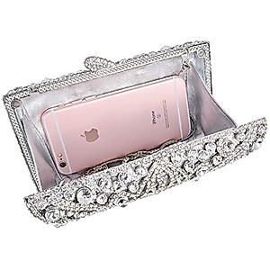 MOSSMON Luxury Crystal Clutch Women Rhinestone Evening Bag for Party and Wedding