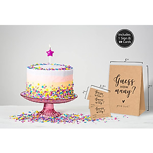 Guess How Many Shower Game,baby shower themes,Neutral Baby Shower Decoration,Bridal Shower Game,Wedding Shower Game,Birthday Party Game,1 Kraft Sign & 50 Kraft Guessing Cards Set-A27