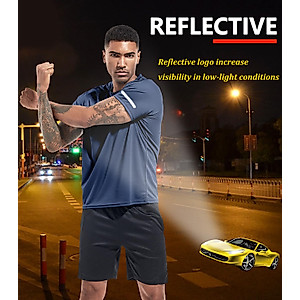 Boyzn 3 Pack Workout Shirts for Men, Moisture Wicking Quick Dry Active Athletic Men's Gym Performance T Shirts Black/Navy/Red-3P01-L