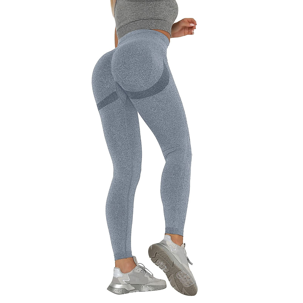 Bblulu Women's Butt Lift Seamless Leggings Tummy Control Compression Yoga Pants Running Sport Tights 4 Way Stretch Leggings