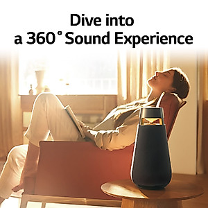 LG XO3QBK XBOOM 360 Omnidirectional Sound Portable Bluetooth Speaker w/up to 24HR Battery (Renewed)