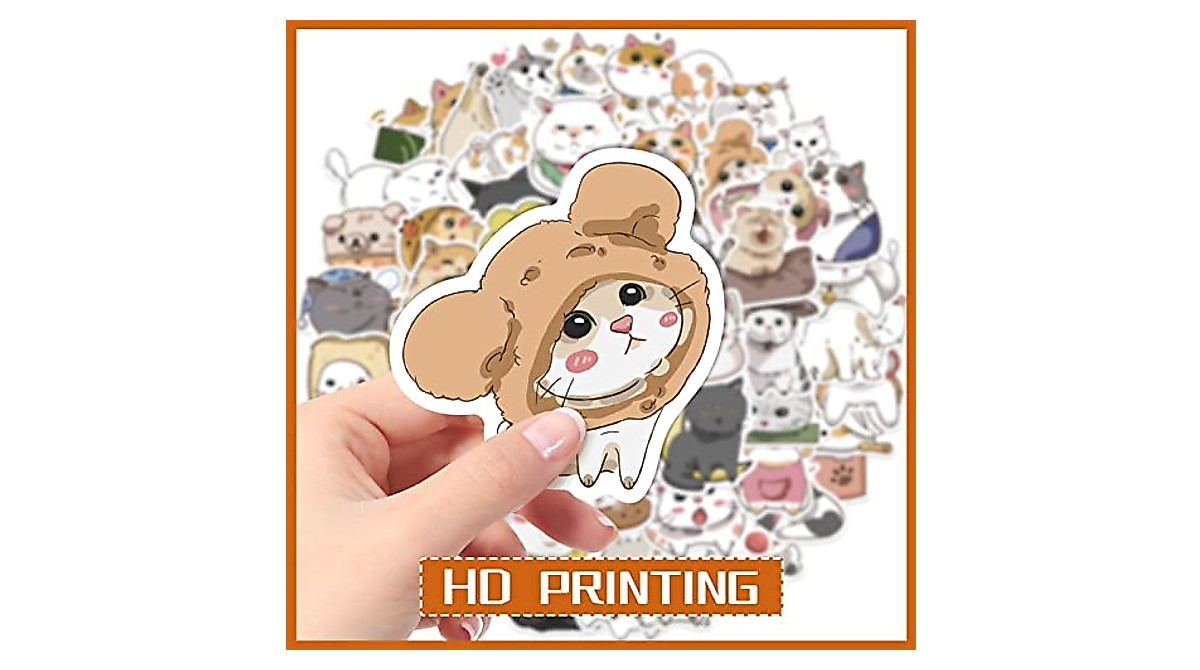 Cat Stickers 126PCS Cute Cat Stickers Vinyl Waterproof Cartoon Animal ...